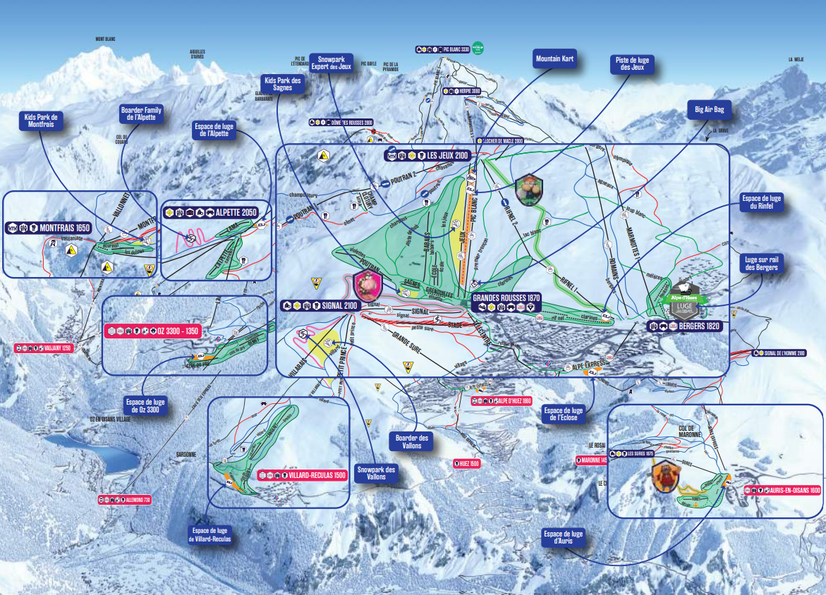 Plan des pistes - Réservation - Alpe d'Huez