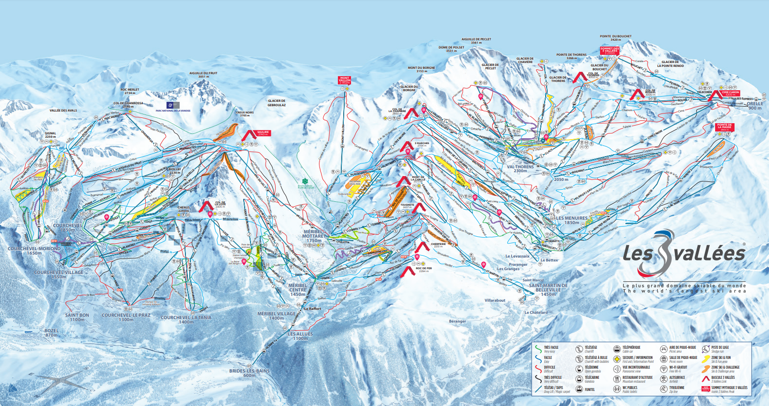 Plan des pistes Courchevel – ESF Courchevel 1850