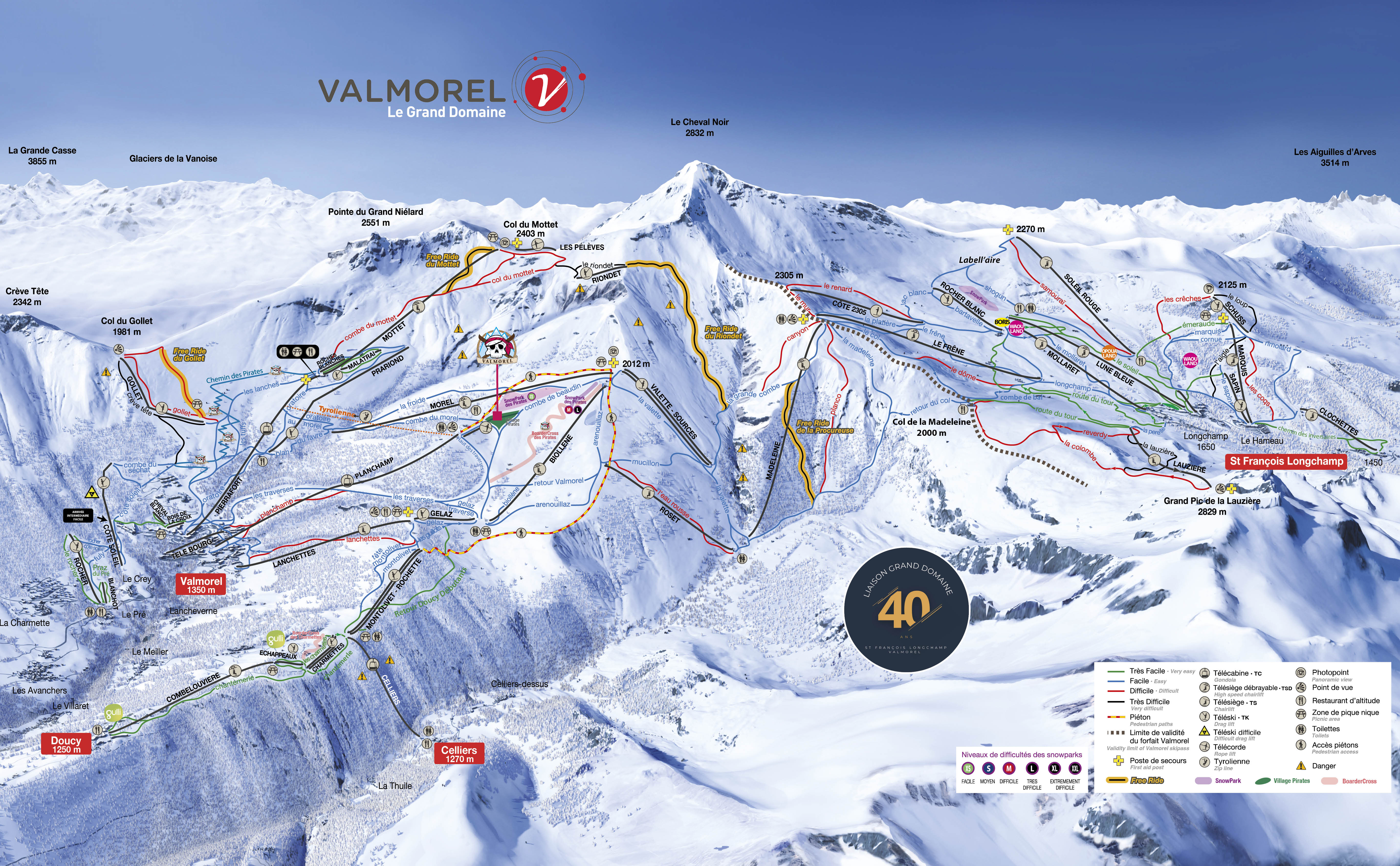 Plan des pistes - esf Valmorel
